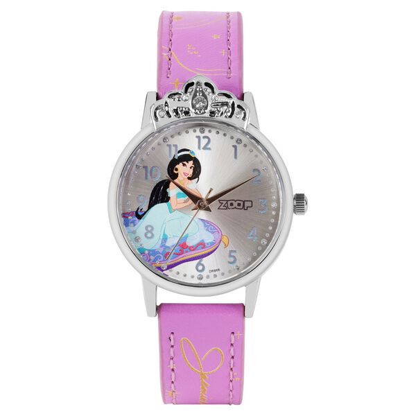 Buy Online Zoop Disney Jasmine Analog Watch with Silver Dial & Purple ...
