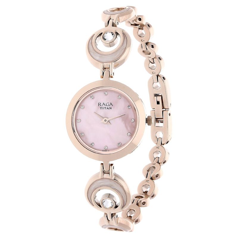 Buy Online Titan Raga Moonlight Mother of Pearl Dial Women Watch With ...