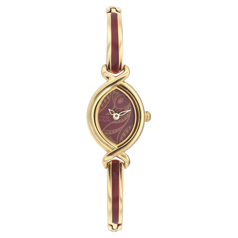 Buy Online Titan Quartz Analog Maroon Dial Watch for Women - nc2251ym25 ...