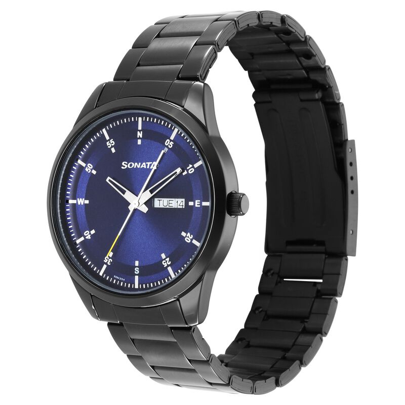 Buy Online Sonata Force Quartz Analog with Day and Date Blue Dial ...