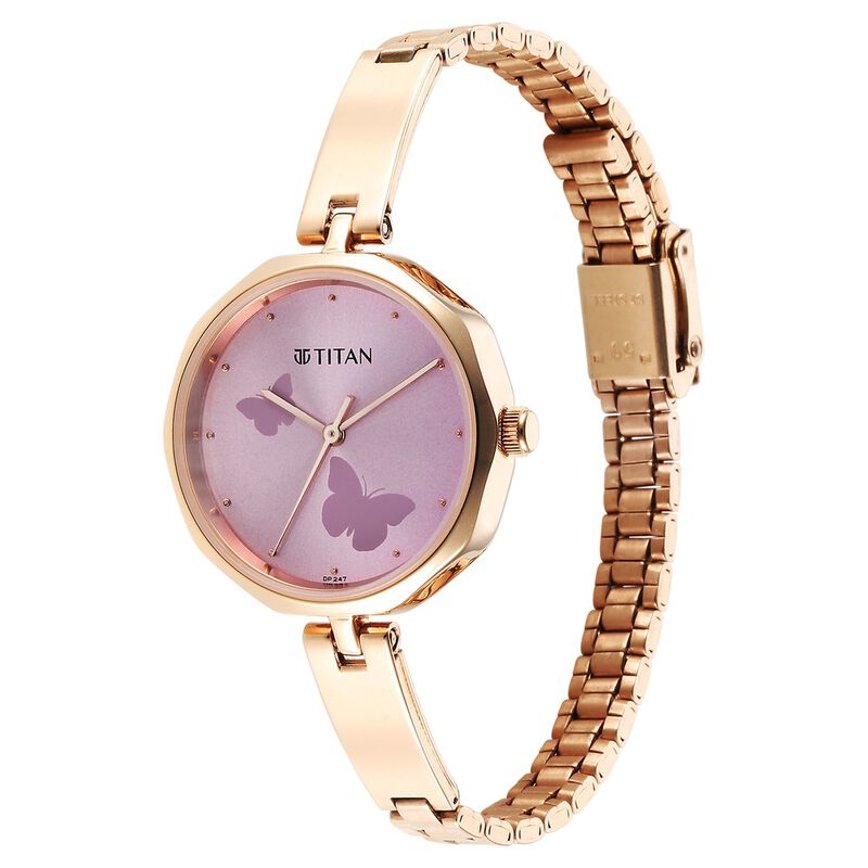 Buy Online Titan Karishma Quartz Analog Pink Dial Stainless Steel Strap ...