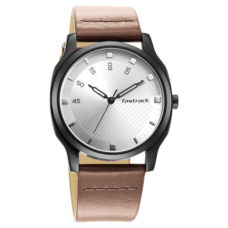 Buy Online Fastrack Stunners Quartz Analog Silver Dial Leather Strap ...