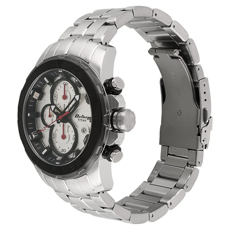 Buy Online Titan Octane Octane White Dial Chrono Stainless Steel watch ...