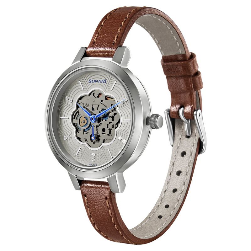 Buy Online Sonata Unveil Quartz Multifunction Leather Strap Watch for ...