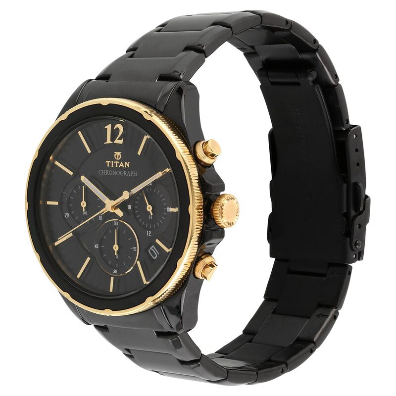 Buy Online Titan Regalia Sovereign Black Dial Quartz Multifunction ...