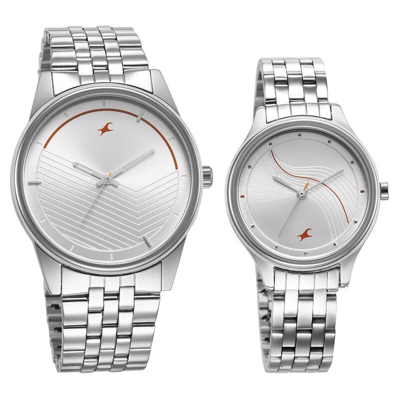 Buy Online Fastrack Mixmatched Quartz Analog Silver Dial Silver ...