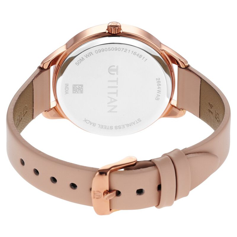 Buy Online Titan Pastel Dreams Mother Of Pearl Dial Analog Leather ...