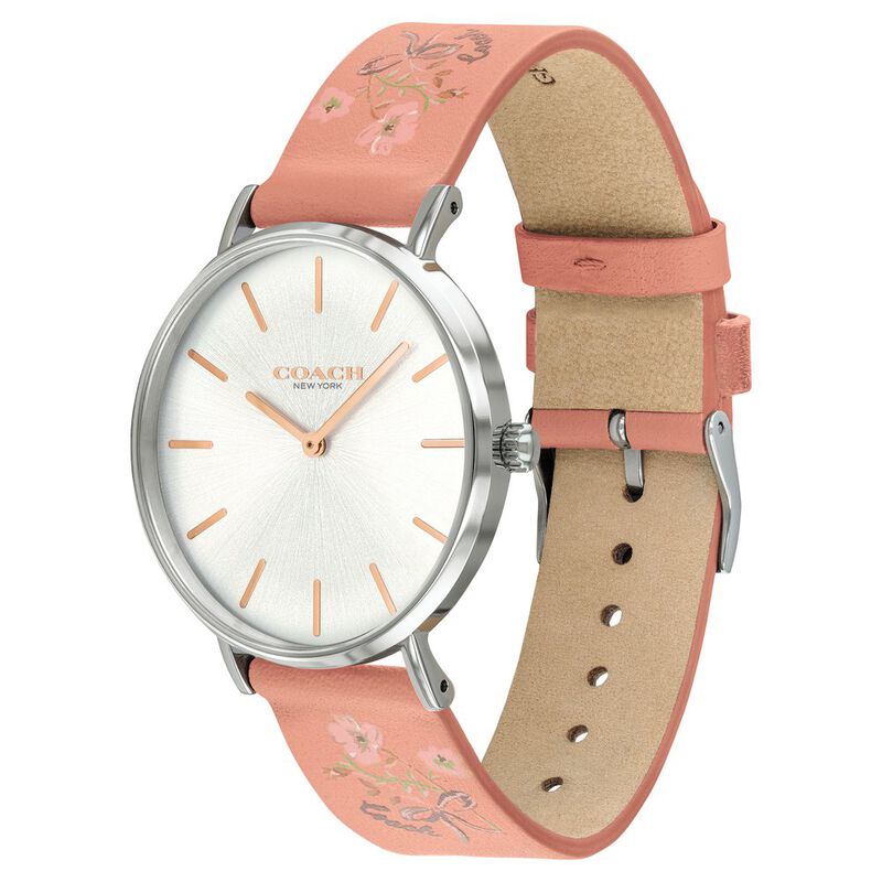 Buy Online Coach Quartz Analog White Dial Leather Strap Watch for Women ...