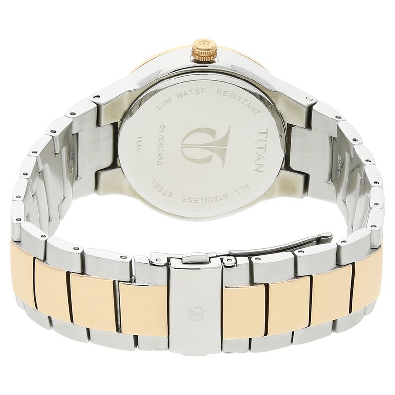 Buy Online Titan Quartz Multifunction White Dial Stainless Steel Strap ...
