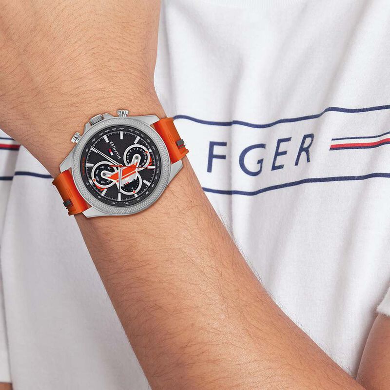 Buy Online Tommy Hilfiger Quartz Multifunction Grey dial Silicone Strap ...