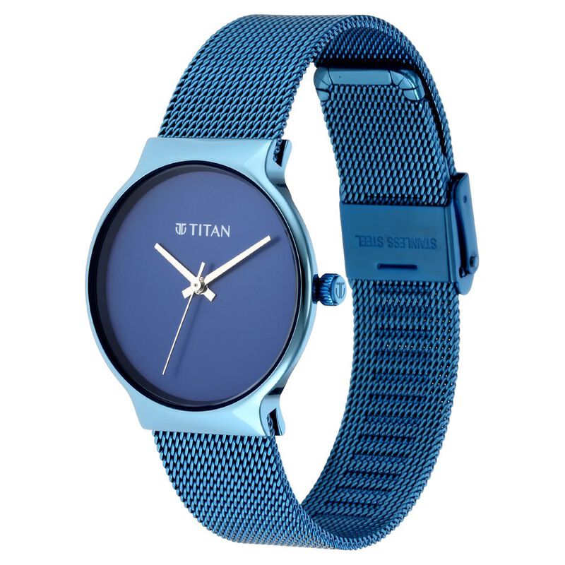 Buy Online Titan Slimline Blue Dial Analog Metal Strap watch for Women ...