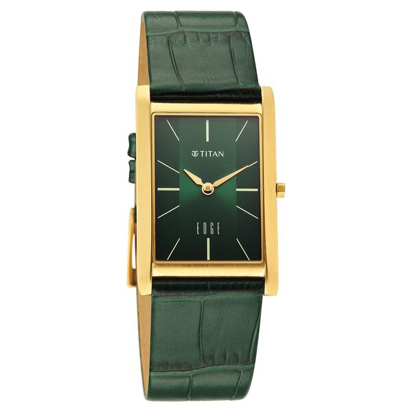 Buy Online Titan Edge Monture Quartz Analog Green Dial Green Leather ...
