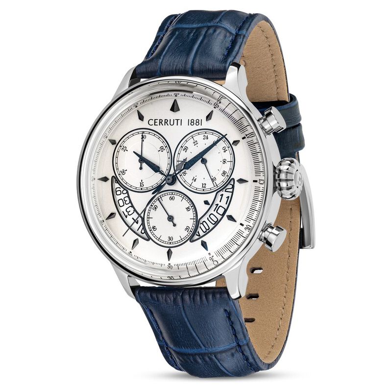 Buy Online Cerruti 1881 White Dial Leather Strap Watch for Men ...