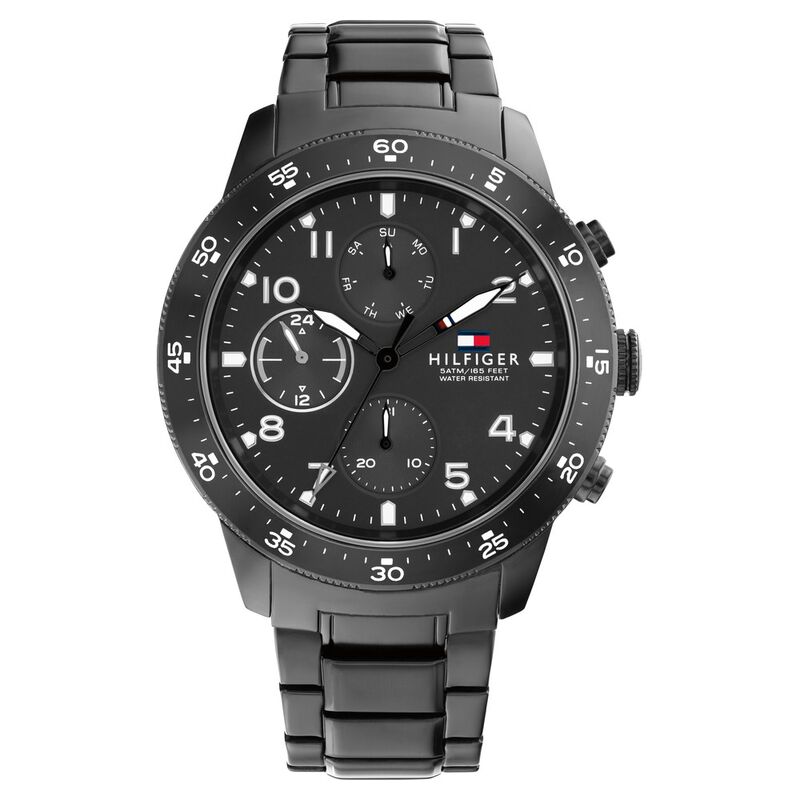 Buy Online Tommy Hilfiger Black Dial Stainless Steel Strap Watch for ...
