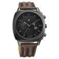 Buy Online Fastrack Kronos Chronograph Black Dial Brown Leather Strap ...