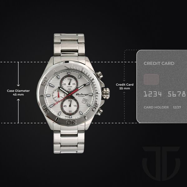 Buy Online Titan Quartz Chronograph Silver Dial Stainless Steel Strap ...