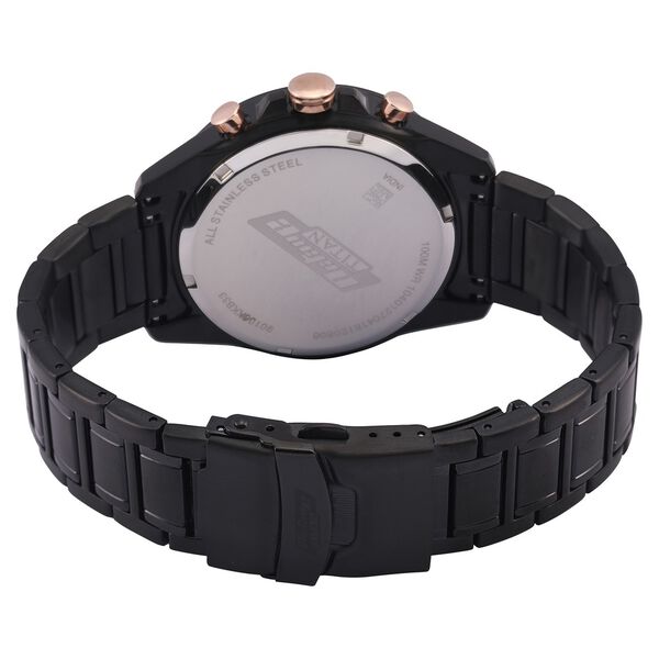 Buy Online Titan Quartz Chronograph Black Dial Stainless Steel Strap ...