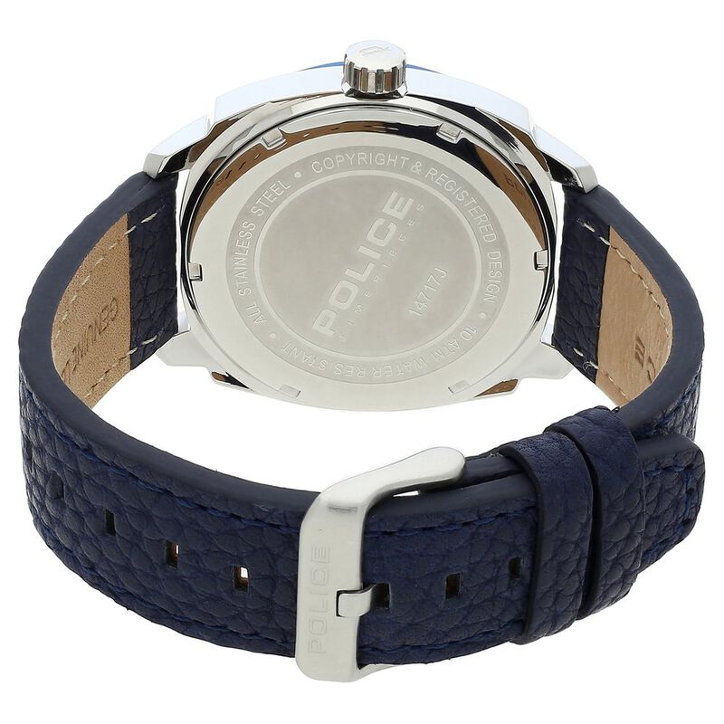 Buy Online Police Quartz Analog Blue Dial Leather Strap Watch for Men ...