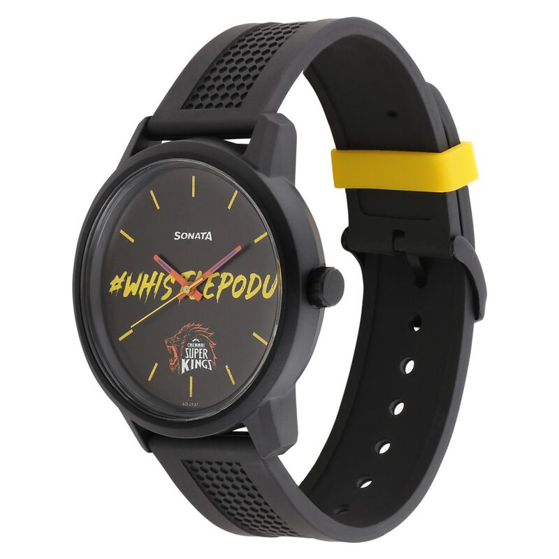 Buy Online Sonata CSK Quartz Analog Black Dial TPU Strap Unisex Watch ...