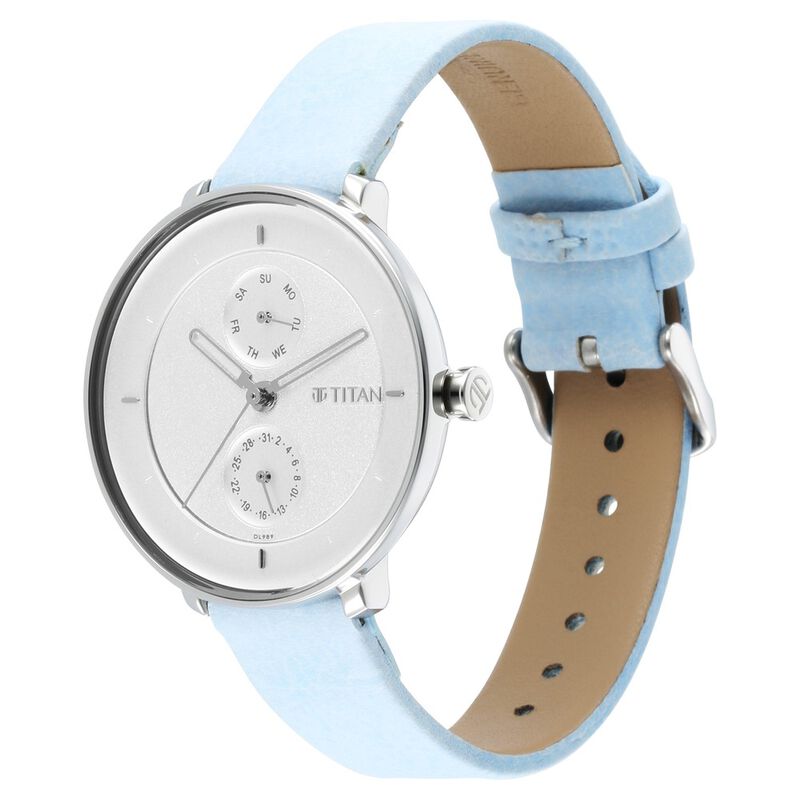 Buy Online Titan Pastel Dreams Silver Dial Analog Leather Strap Watch ...