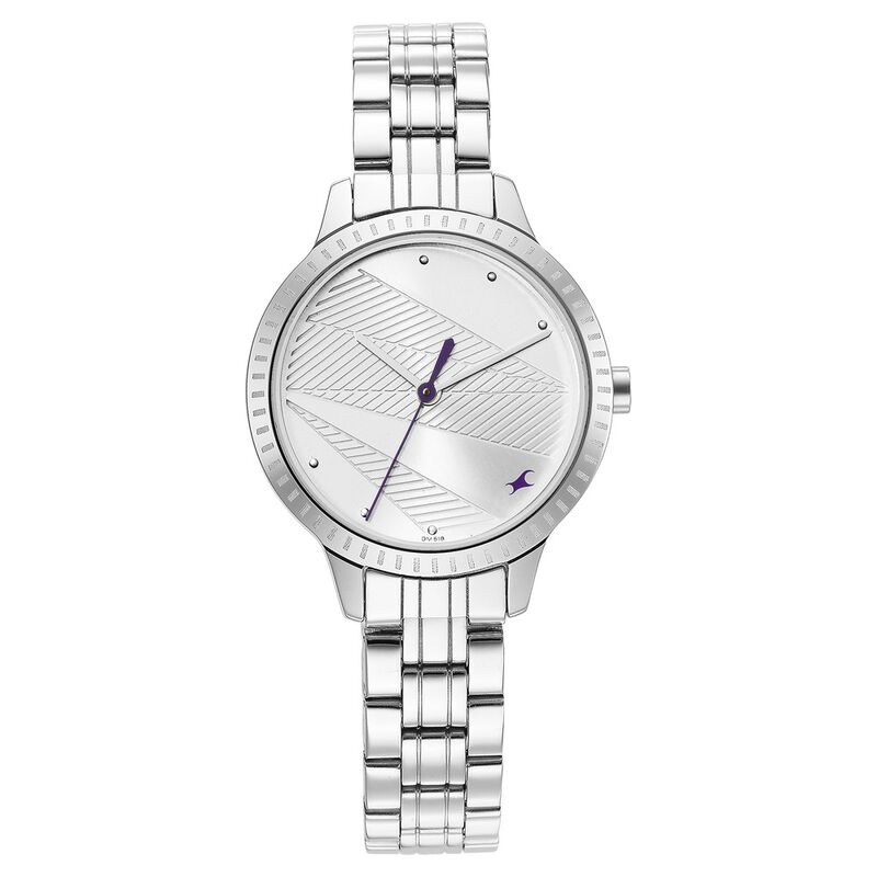Buy Online Fastrack Stunners Quartz Analog Silver Dial Metal Strap ...