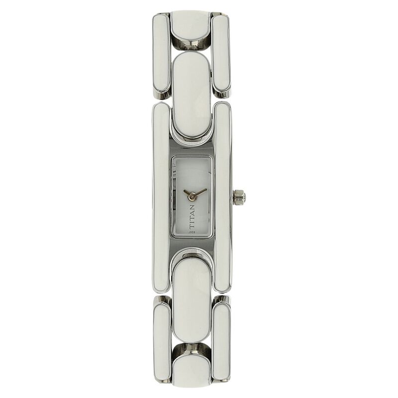 Buy Online Titan Quartz Analog White Dial Metal Strap Watch for Women ...