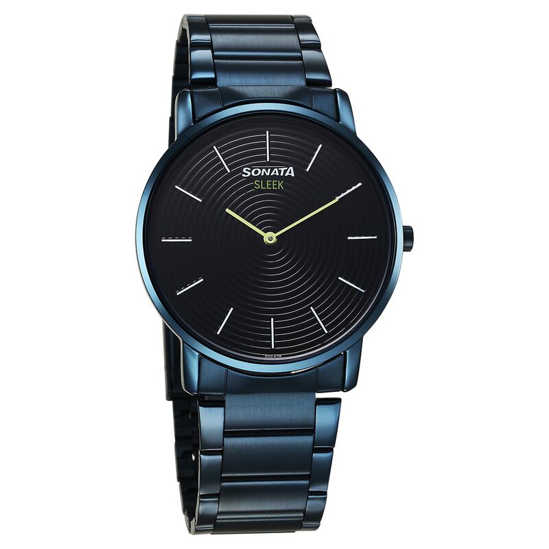 Buy Online Sonata Sleek Quartz Analog Blue Dial Blue Stainless Steel ...