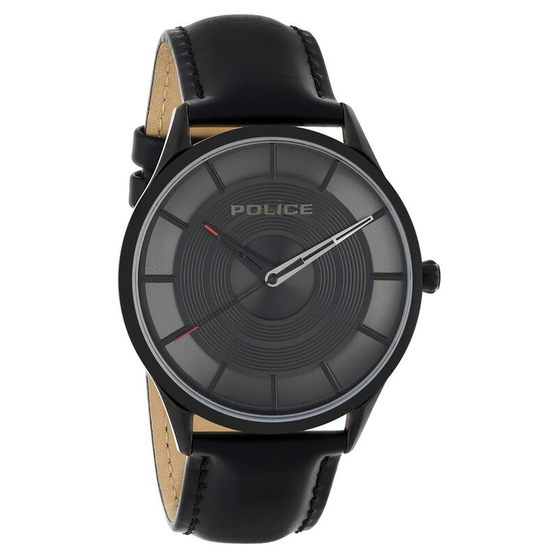 Buy Online Police Quartz Analog Black Dial Leather Strap Watch for Men ...