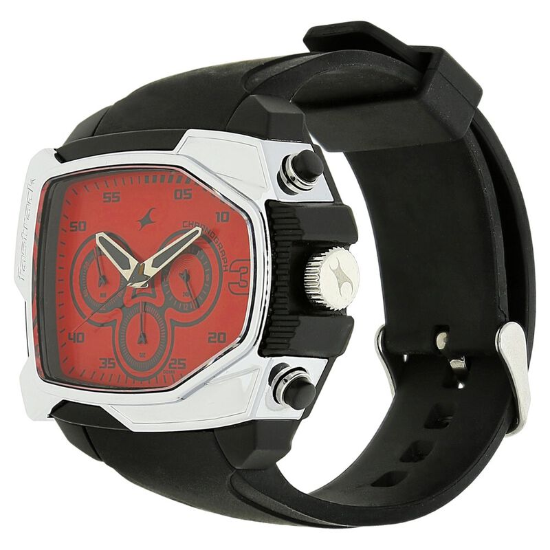 Buy Online Fastrack Quartz Chronograph Red Dial Plastic Strap Watch for ...