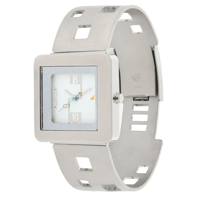 Buy Online Fastrack Quartz Analog Silver Dial Stainless Steel Strap ...