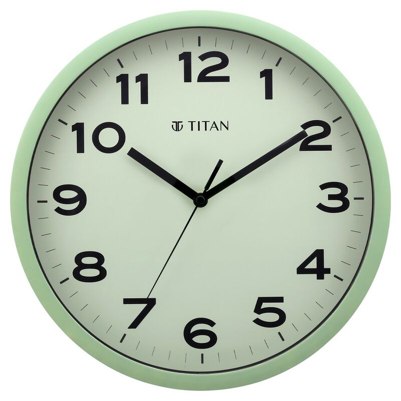 Buy Online Titan Classic Light Green Wall Clock with Silent Sweep ...