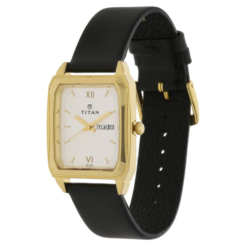 Buy Online Titan White Dial Chronograph Leather Strap watch for Couple ...