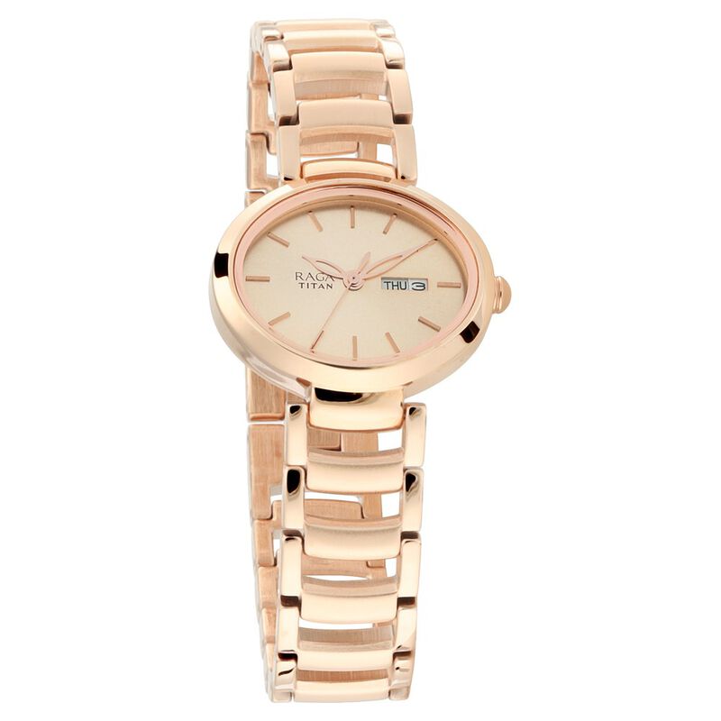 Buy Online Titan Raga Viva Rose Gold Dial Women Watch With Metal Strap ...