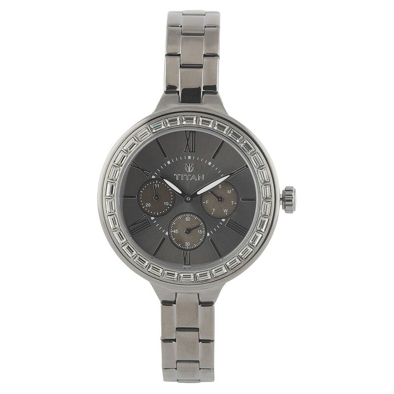 Buy Online Titan Quartz Analog Grey Dial Metal Strap Watch for Women ...