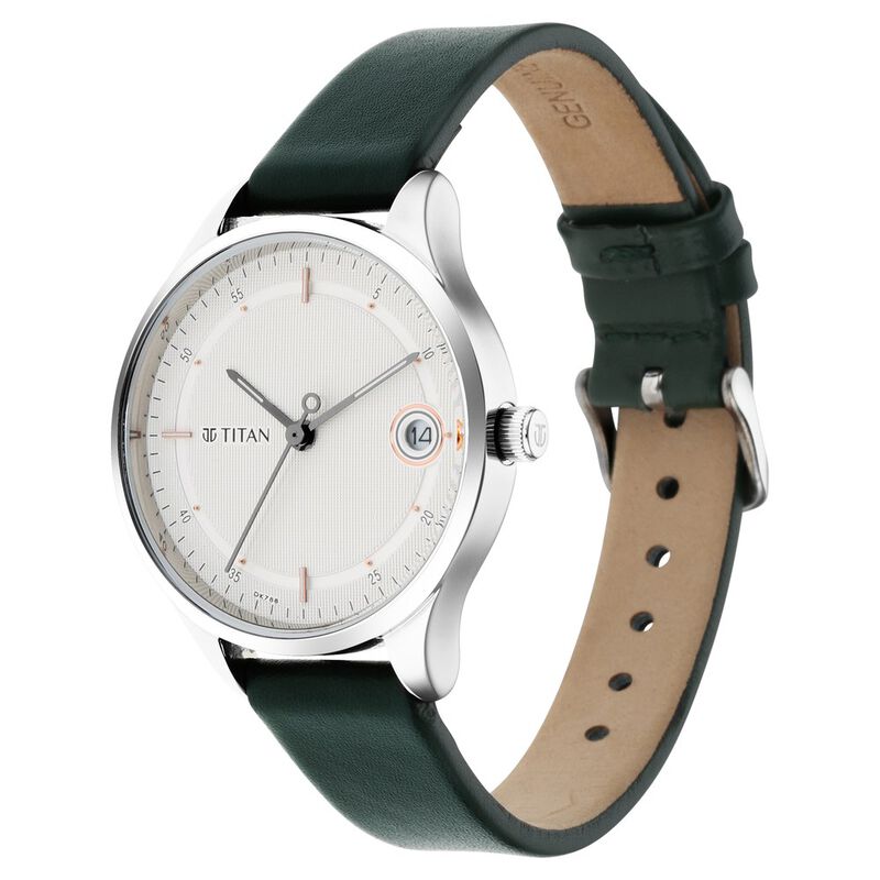 Buy Online Titan Workwear Silver Dial Women Watch With Leather Strap ...