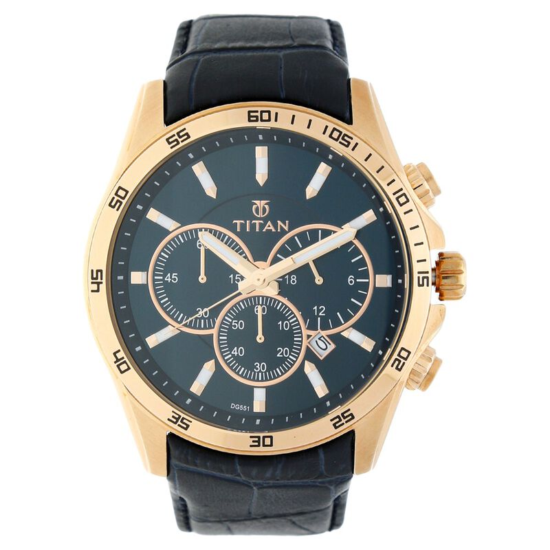 Buy Online Titan Classic Blue Dial Analog Leather Strap watch for Men ...