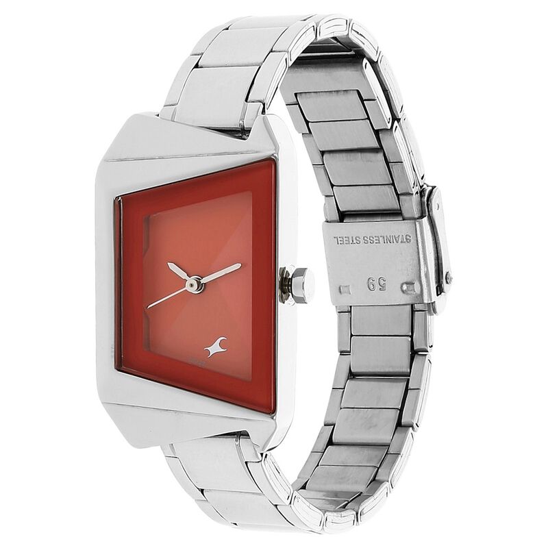 Buy Online Fastrack Quartz Analog Pink Dial Stainless Steel Strap Watch ...