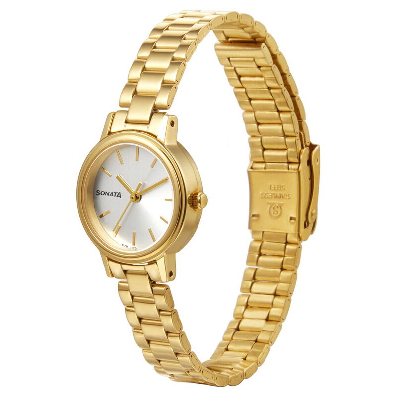 Buy Online Sonata Essentials White Dial Women Watch With Stainless ...