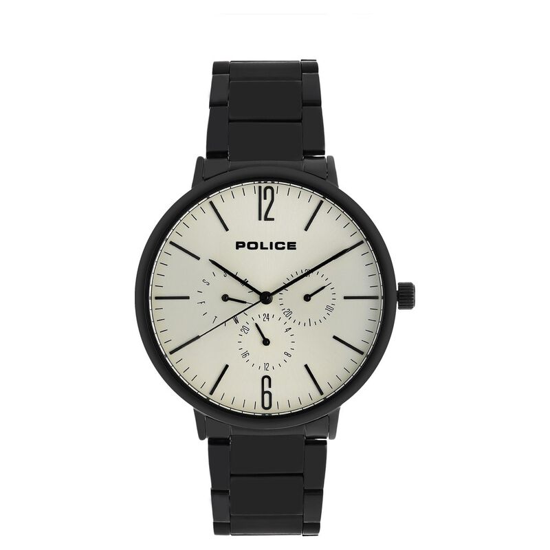 Buy Online Police Quartz Multifunction Beige Dial Stainless Steel Strap ...