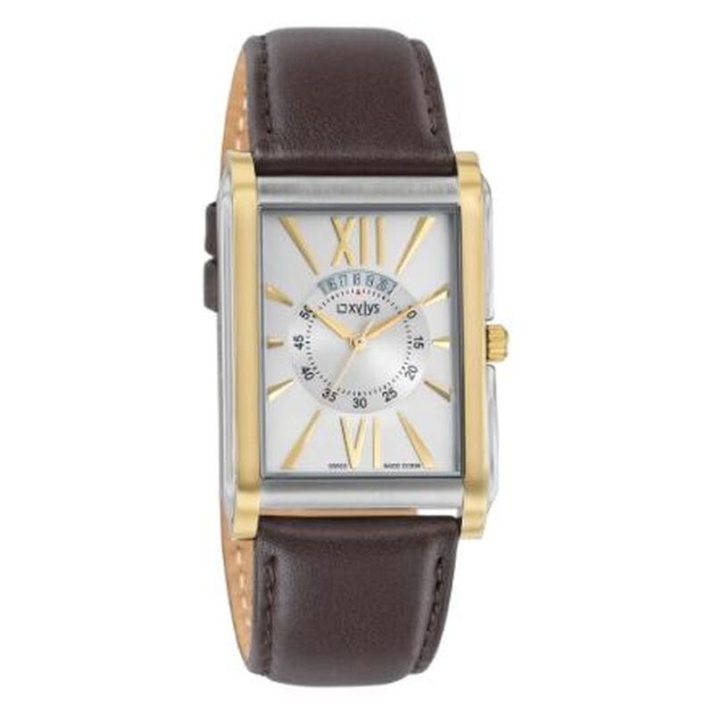 Buy Online Xylys Swiss Analog with Date Brown Leather Strap and Silver ...