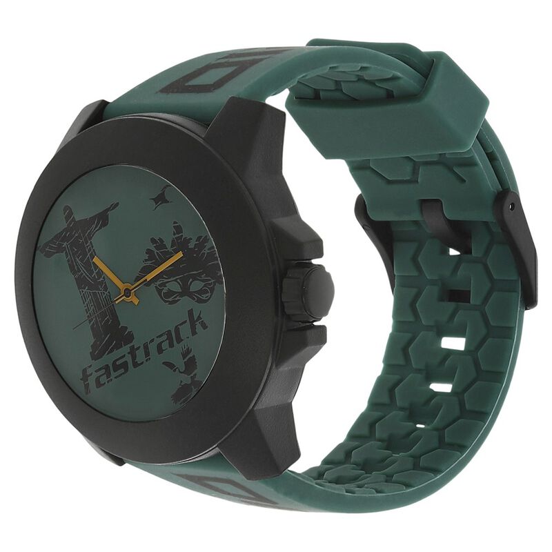 Fastrack Quartz Analog Green Dial Plastic Strap Watch for Unisex