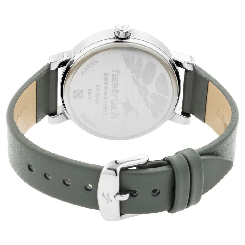 Buy Online Fastrack Bare Basics Quartz Analog Silver Dial Leather Strap ...
