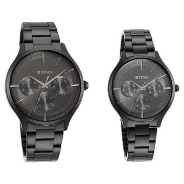 Buy Online Titan Bandhan Silver Dial Quartz Multifunction Stainless ...