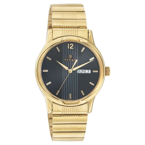 Buy Online Titan Quartz Analog with Day and Date Black Dial Watch for ...