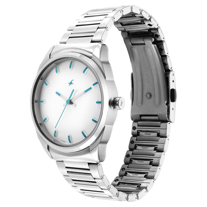 Buy Online Fastrack Quartz Analog White Dial Silver Stainless Steel ...
