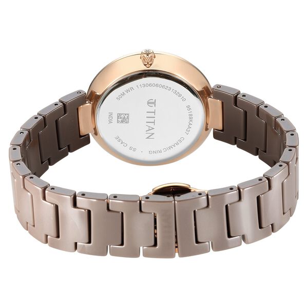 Buy Online Titan Purple Ceramics Brown Dial Analog Ceramic Strap watch ...