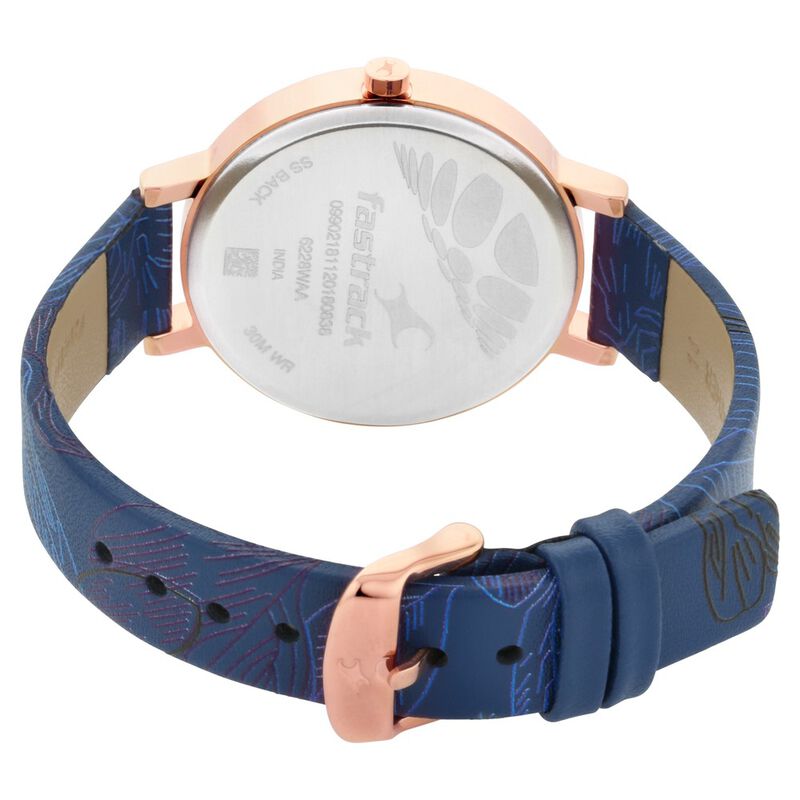 Buy Online Fastrack Paint Me Quartz Analog Blue Dial Leather Strap ...
