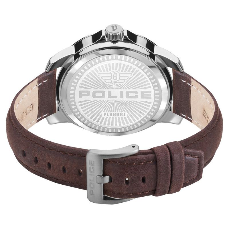 Buy Online Police Blue Dial Brown Strap Analog Watch for Men ...
