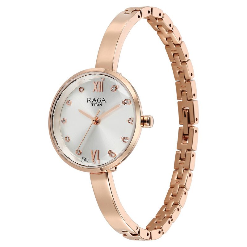 Buy Online Titan Raga Showstopper Quartz Analog Silver Dial Metal Strap ...