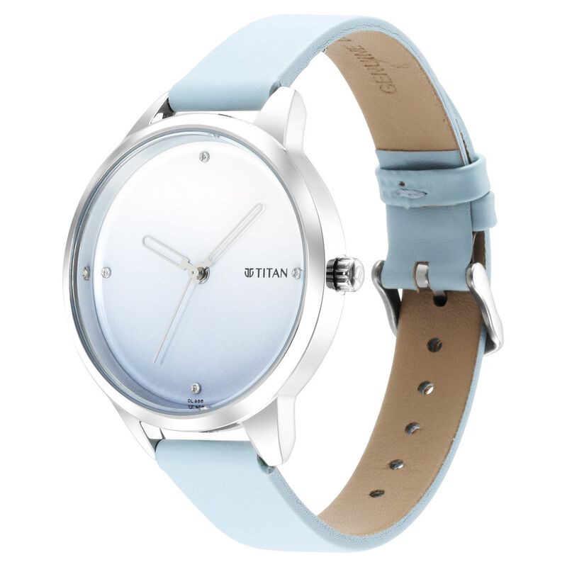 Buy Online Titan Pastel Dreams Blue Analog Leather Strap watch for ...